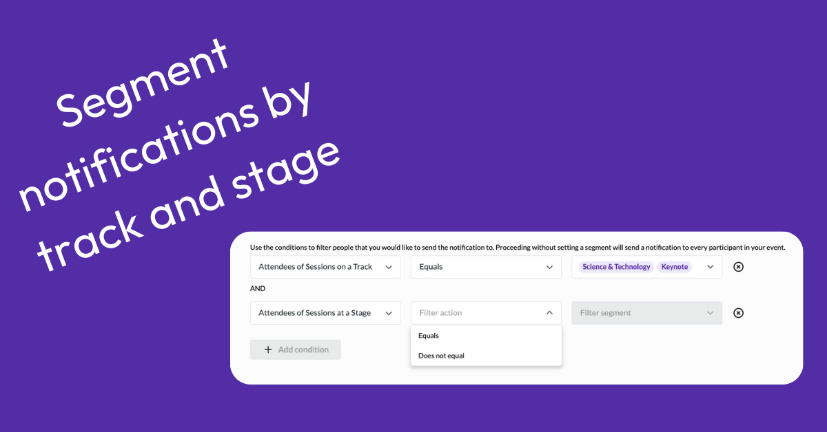 Segment Push Notifications by session track and stage